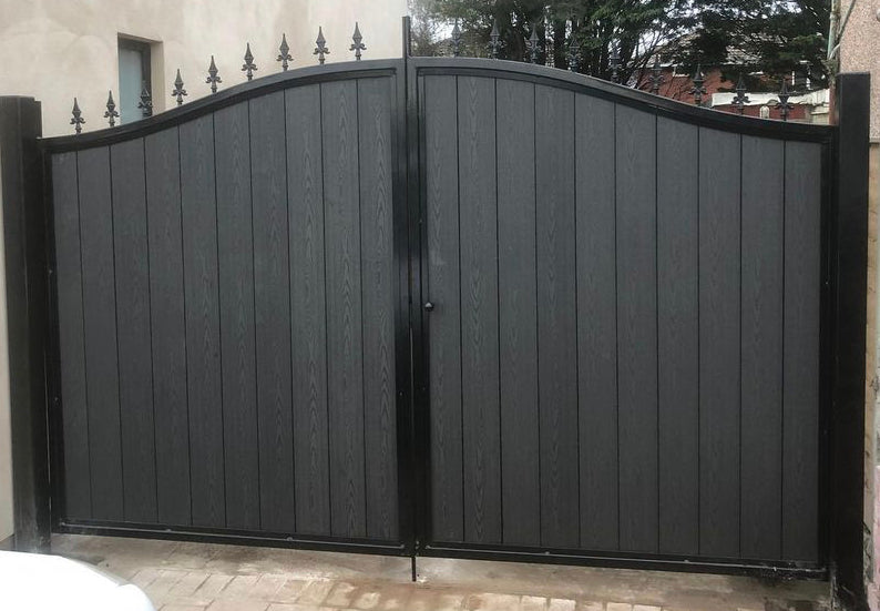 BRAND NEW Swan neck Shape Curve top iron and composite Gates With rail ...